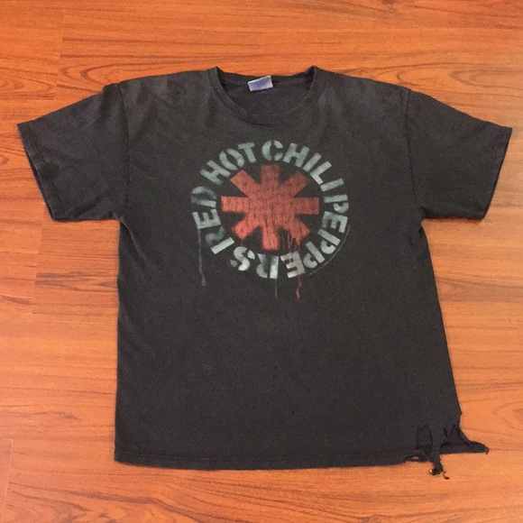Tops | Distressed Red Hot Chili Peppers Logo Band Tee Band Shirt Large ...